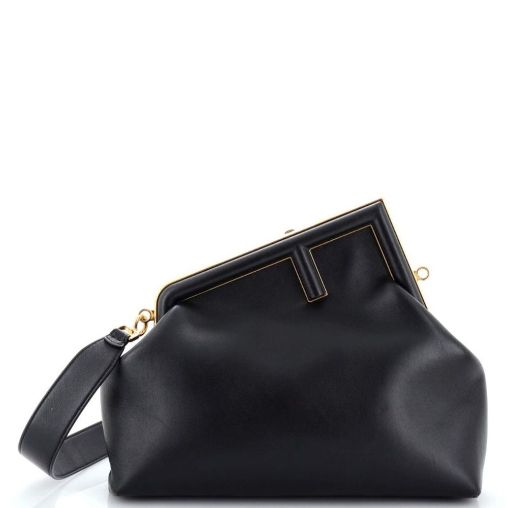 Fendi First Bag Leather Medium Black - Gem